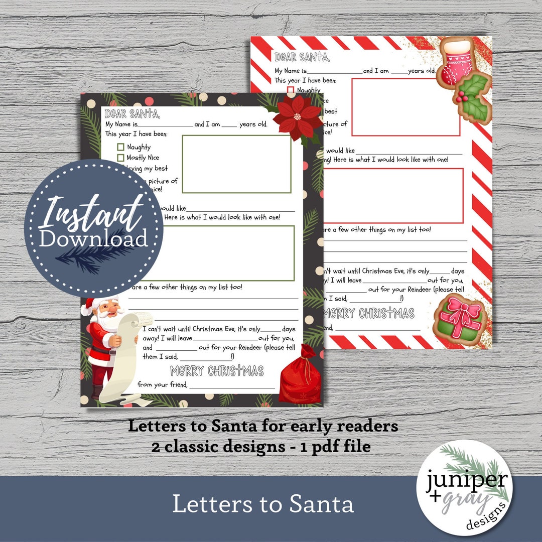 Printable Letter to Santa Fill the Blank Santa Letter Early Reader ...