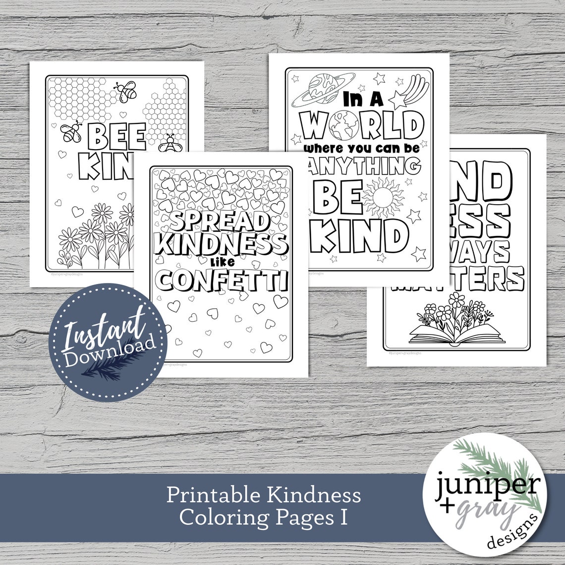 Printable Kindness Coloring Pages Bundle Coloring Page Kindness ...