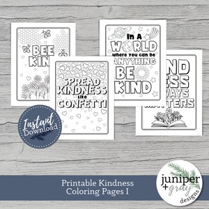 Printable Kindness Coloring Pages Bundle - Coloring Page Kindness ...