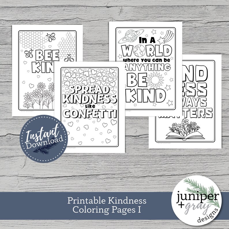 Printable Kindness Coloring Pages Bundle - Coloring Page Kindness ...