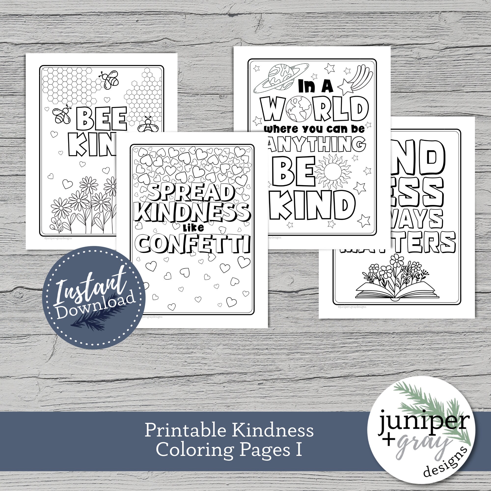 Printable Kindness Coloring Pages Bundle Coloring Page Kindness ...