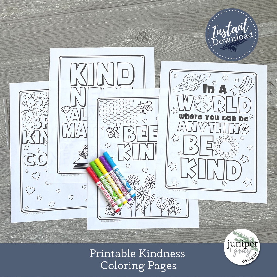 Printable Kindness Coloring Pages Bundle Coloring Page Kindness ...
