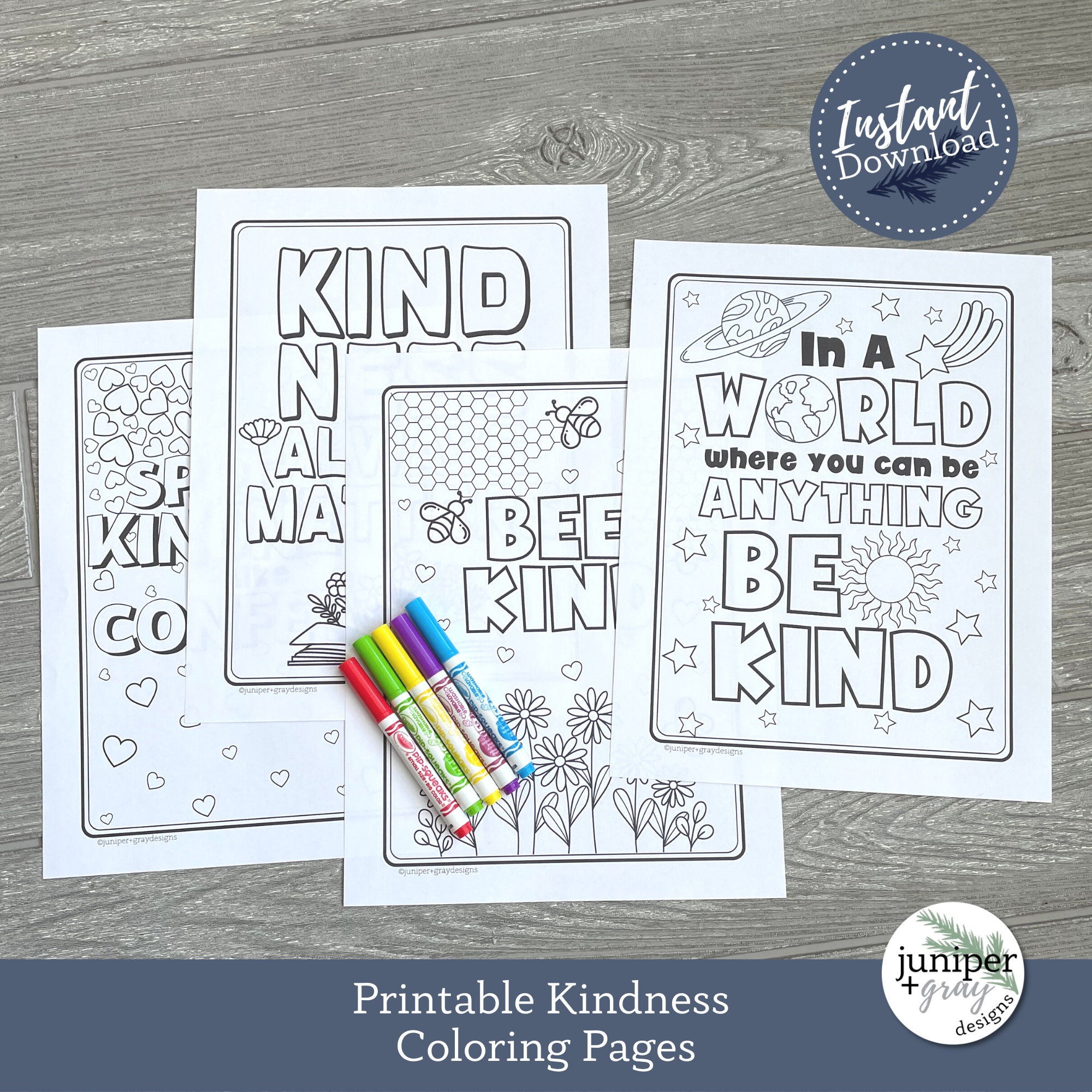 Printable Kindness Coloring Pages Bundle Coloring Page Kindness ...