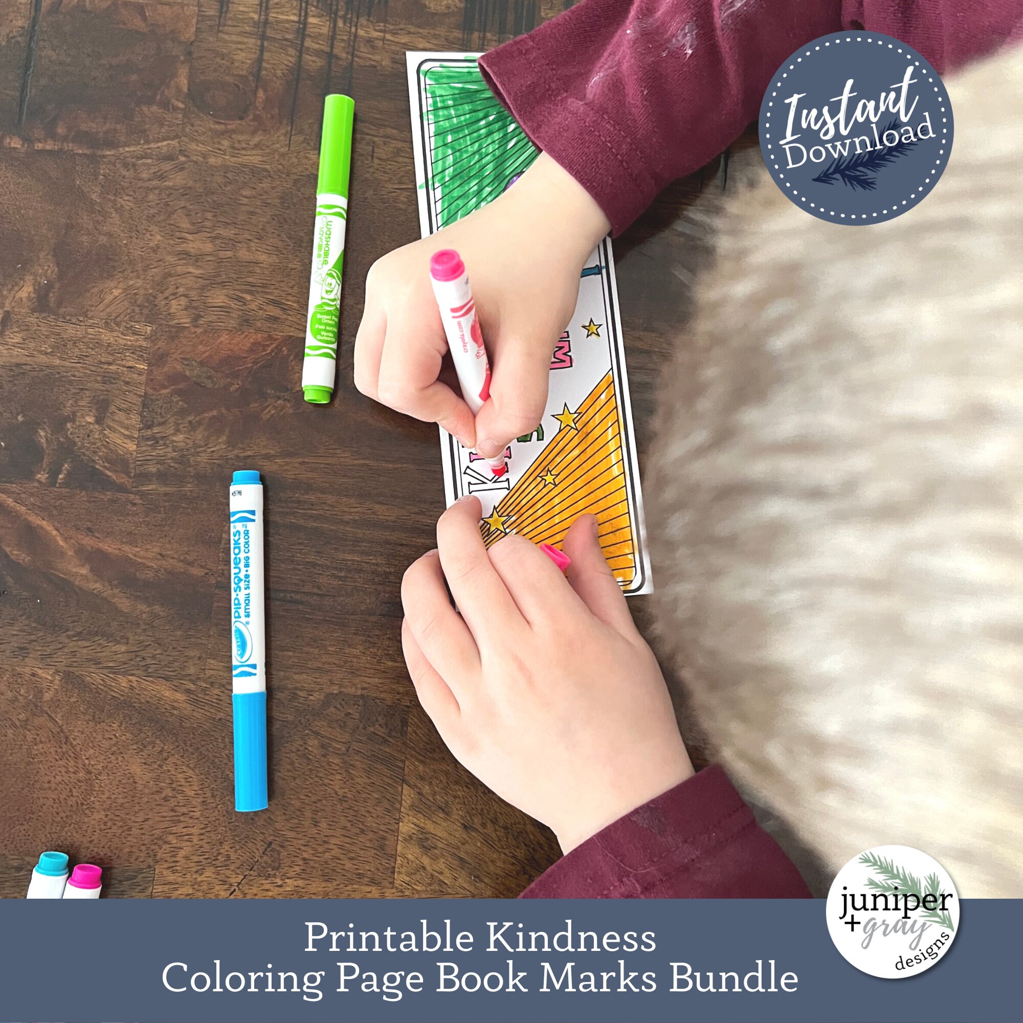Printable Kindness Coloring Page Book Marks Bundle - 12 Unique Coloring ...