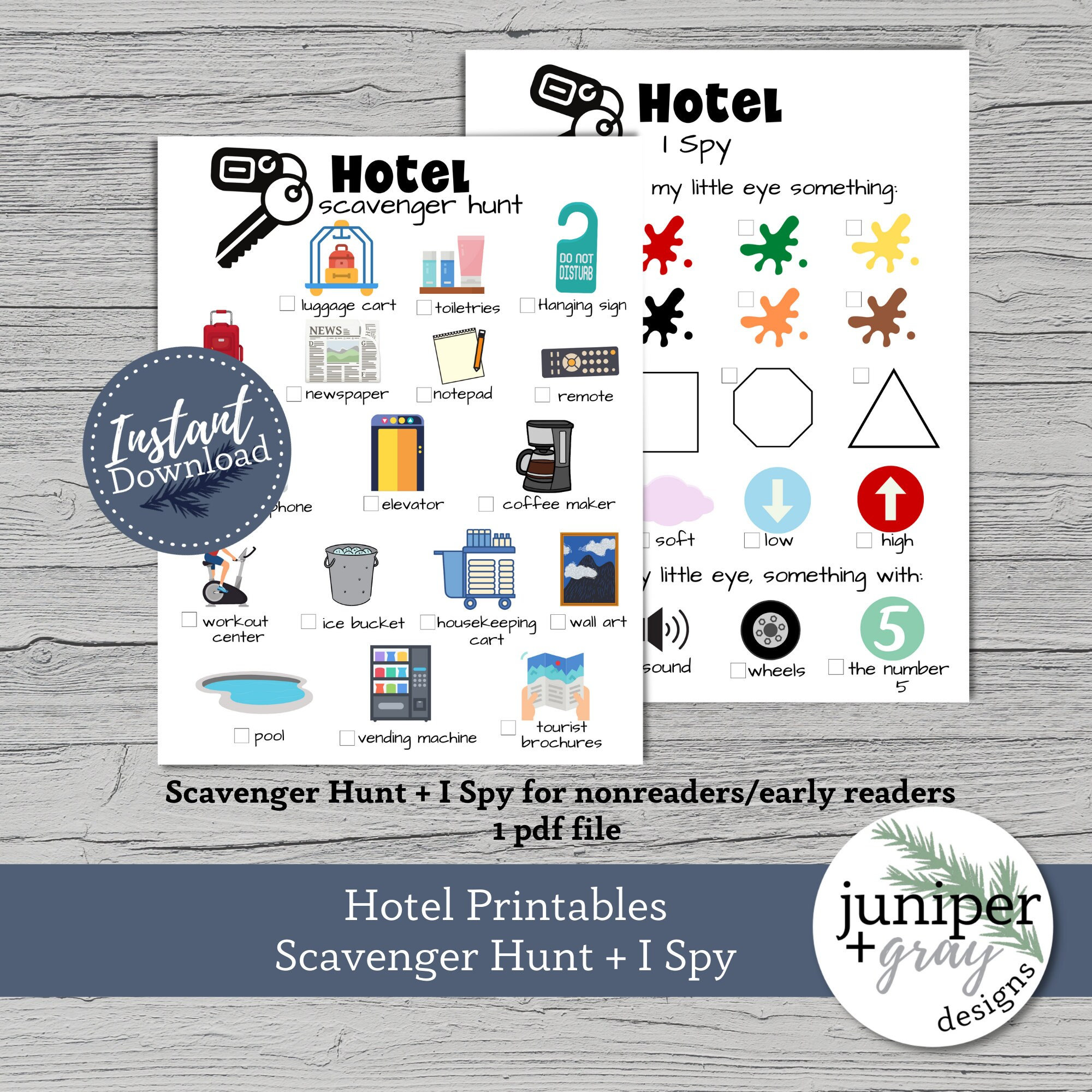 Printable Hotel Kids Activities - Travel Scavenger Hunt I Spy - Early ...
