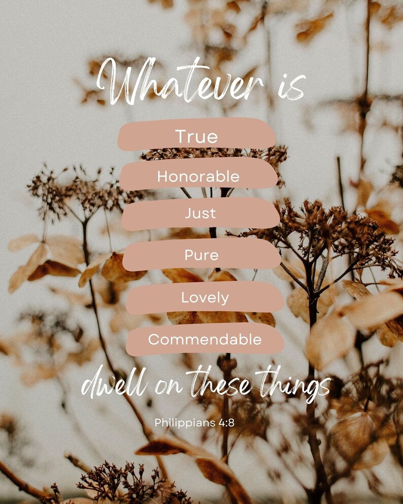 Philippians 4:8 Whatever is True Digital Printable - Etsy