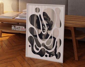 Magazine Retro Poster, 70s Retro Print, Black Wall Art, High Heels ...