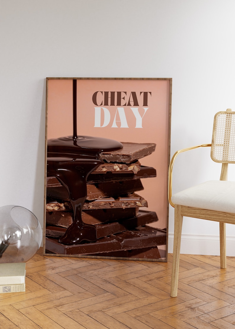 Cheat Day Chocolate Satin Poster, Trendy Wall Art - Etsy