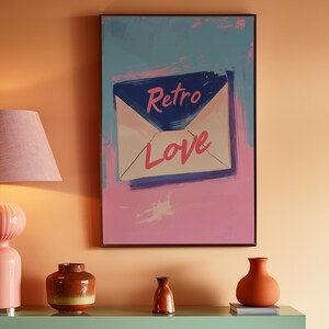 Retro Love Affirmation Poster, Summer Color Wall Art, Positive Quote ...