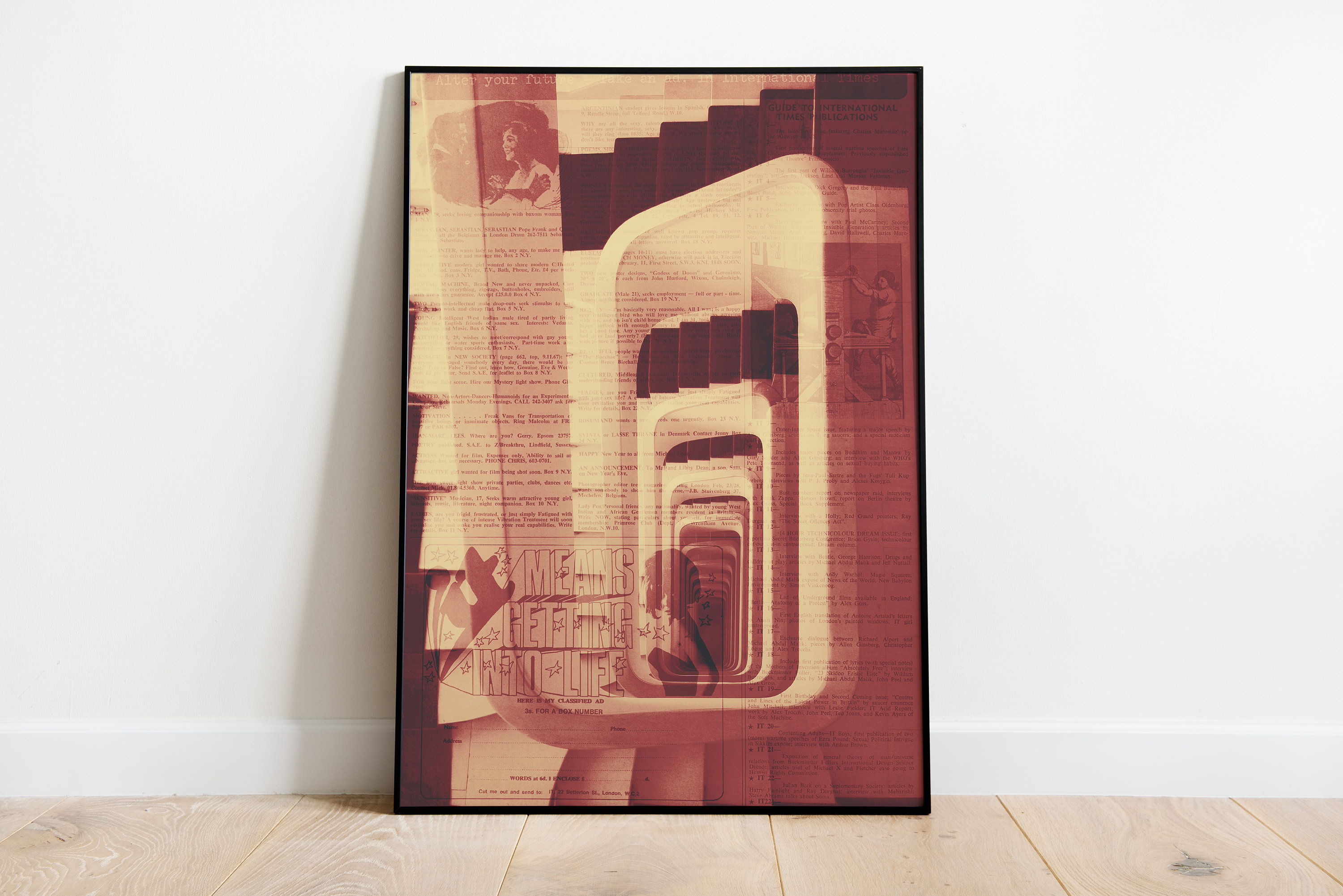 Newspaper Trendy Wall Art, Retro Newspaper Hippie Print, Vintage Poster ...