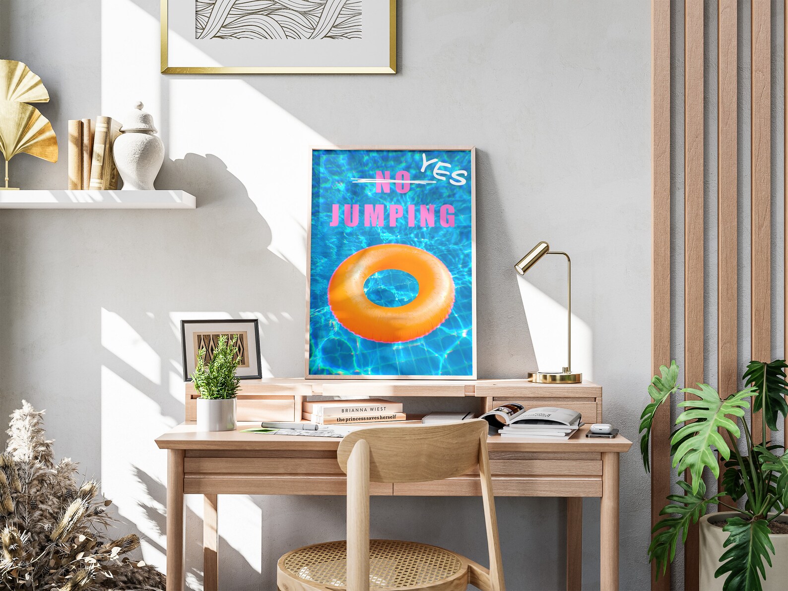Pool Party Art Print: Retro No Jumping Poster (digital Download) - Etsy