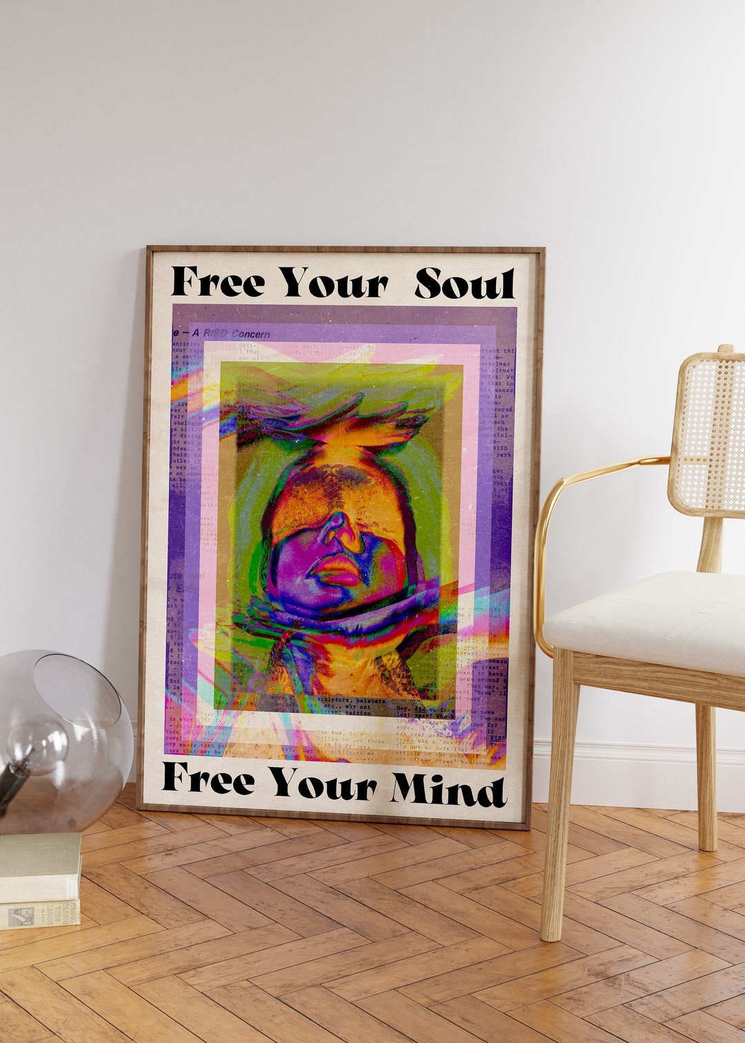 Trippy Newspaper Art Print: Psychedelic Gradient Poster (digital ...