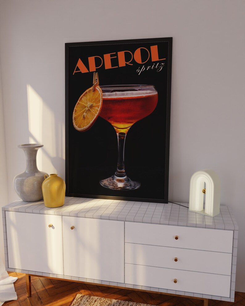 Aperol Spritz Poster: 70s Retro Bar Art (digital Download) - Etsy
