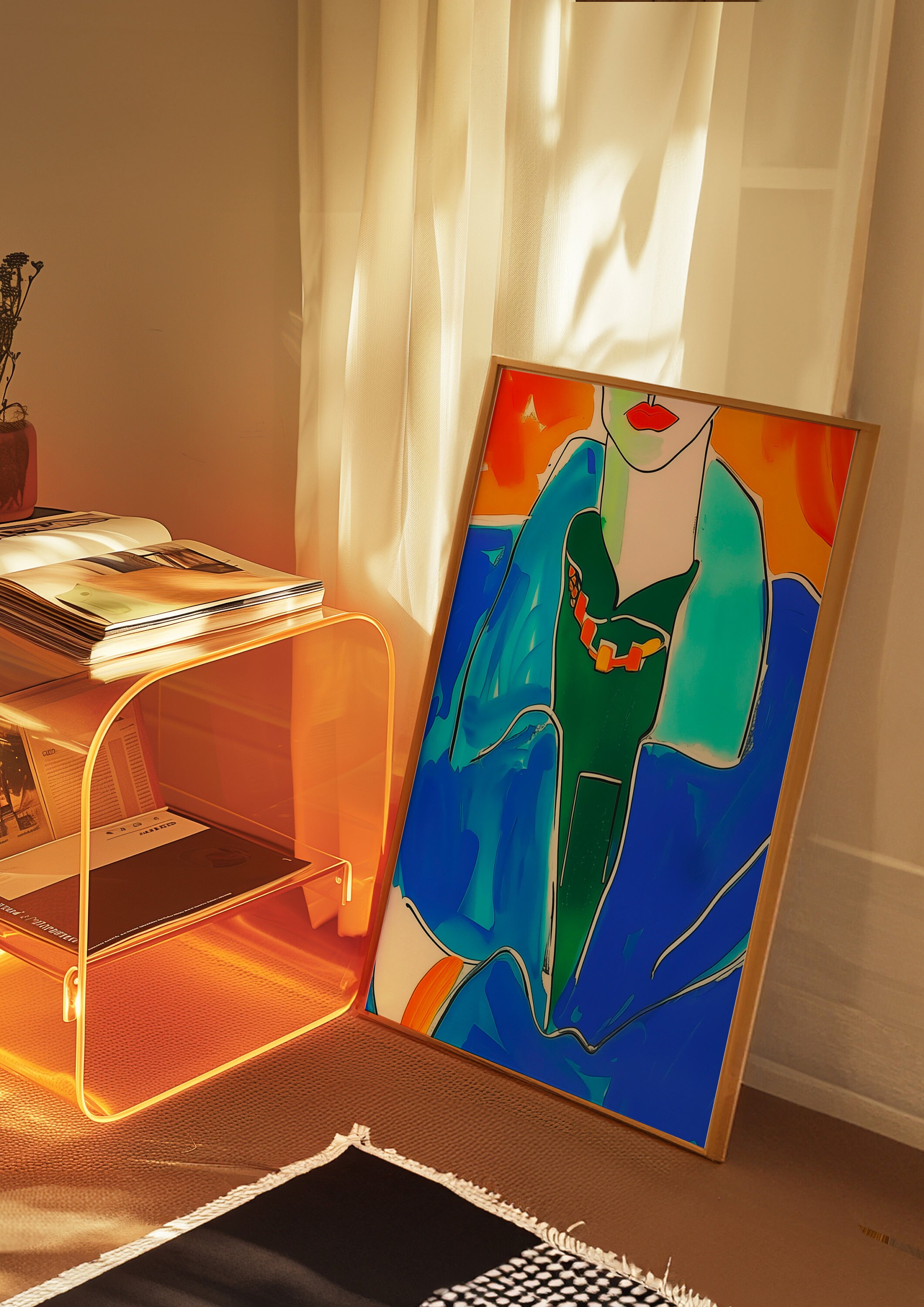 Portrait Decor, Kitsch Aesthetic Print, Vintage Poster, 70s Retro ...