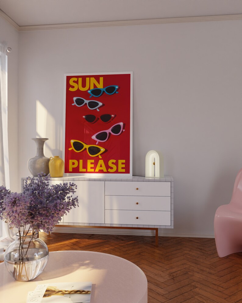 Affirmation Poster, 70s Poster, Red Wall Art, Trendy Wall Art, Hippie ...