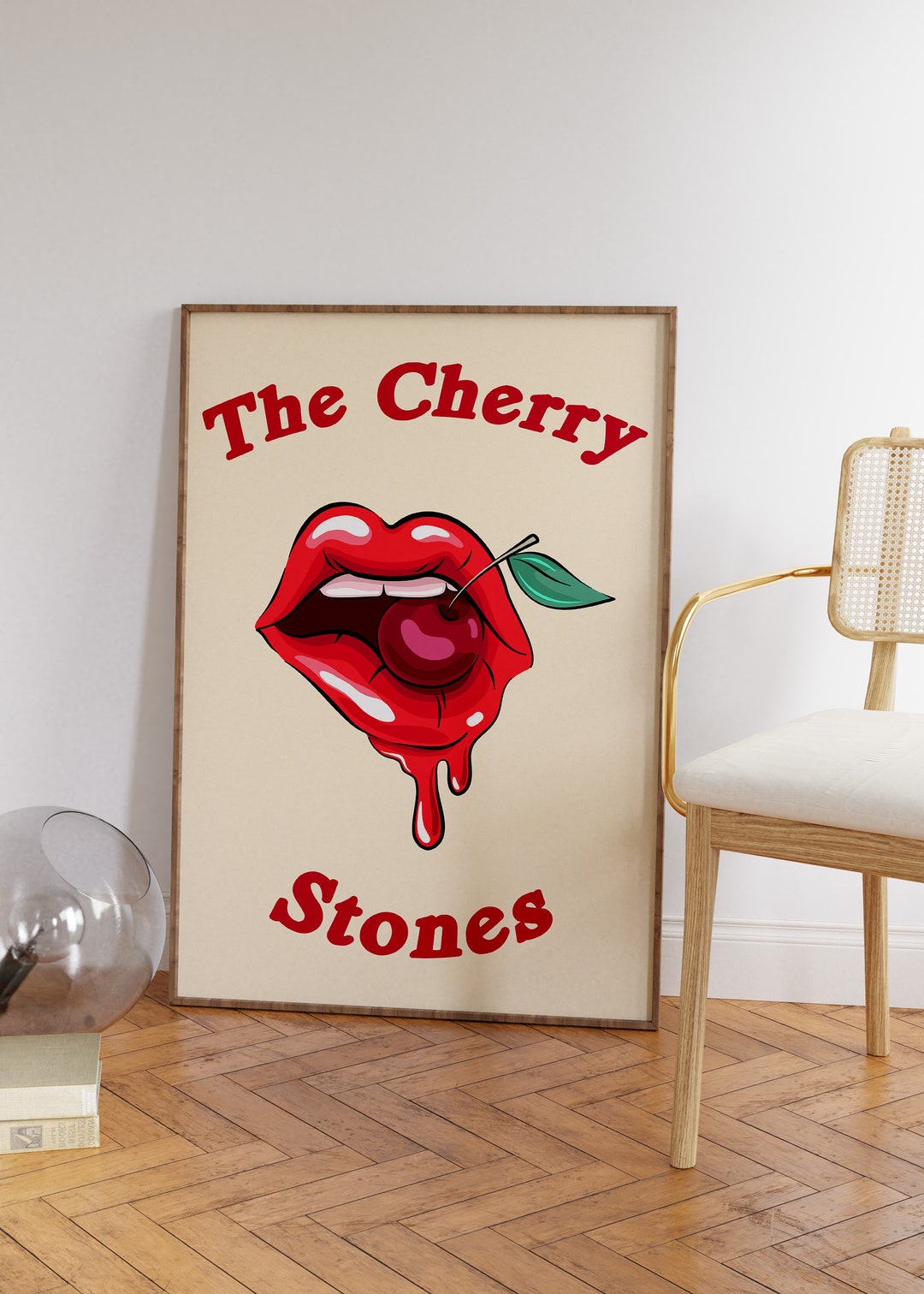 Cherry Poster, Cherry Wall Art, Aesthetic Print, Trendy Wall Art, Vintage Decor, Retro Wall Art ...