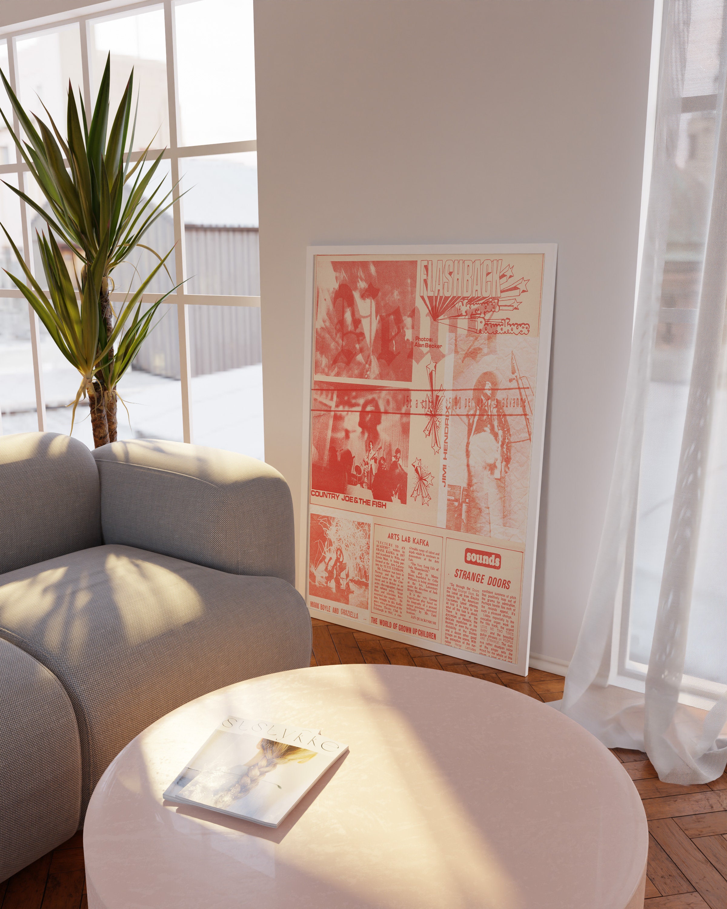 Red Newspaper Print, Retro Psychedelic 70s Wall Art (digital Download ...