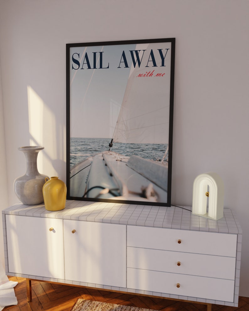 Yacht Life Print: Vintage Summer Sailboat Poster - Etsy