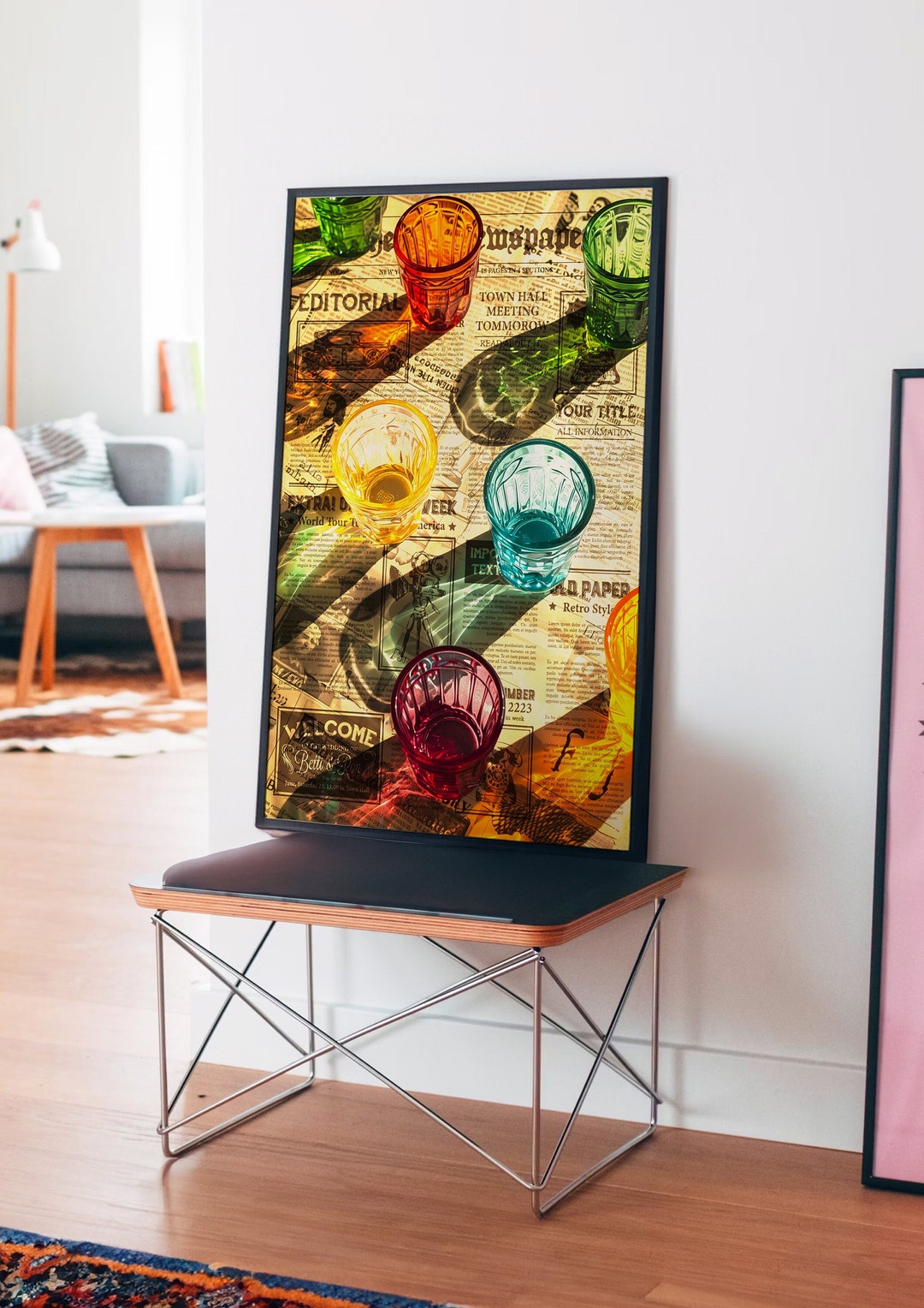 Psychedelic Newspaper Art Print: 70s Trippy Home Decor - Etsy