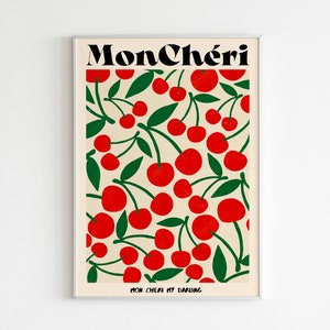 Cherry Poster Cherries Print Trendy Funky Wall Art Digital Download ...