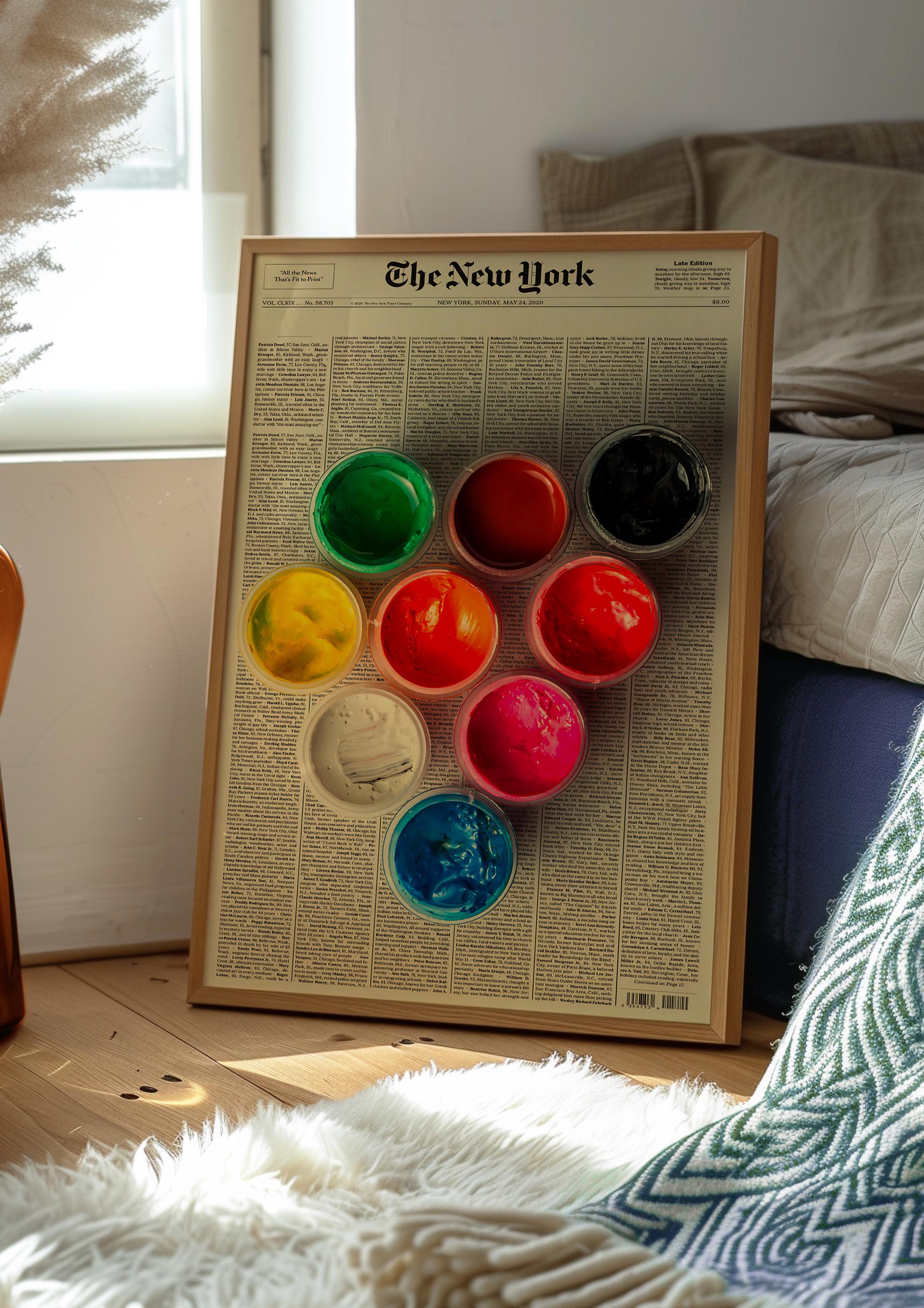 Retro Newspaper Pop Art Print: Bold Color Studio Decor (digital ...