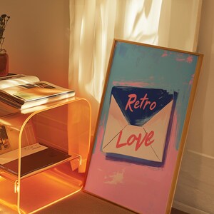 Retro Love Affirmation Poster, Summer Color Wall Art, Positive Quote ...