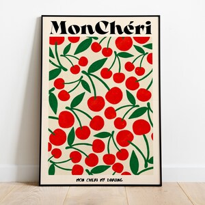 Cherry Poster Cherries Print Trendy Funky Wall Art Digital Download ...