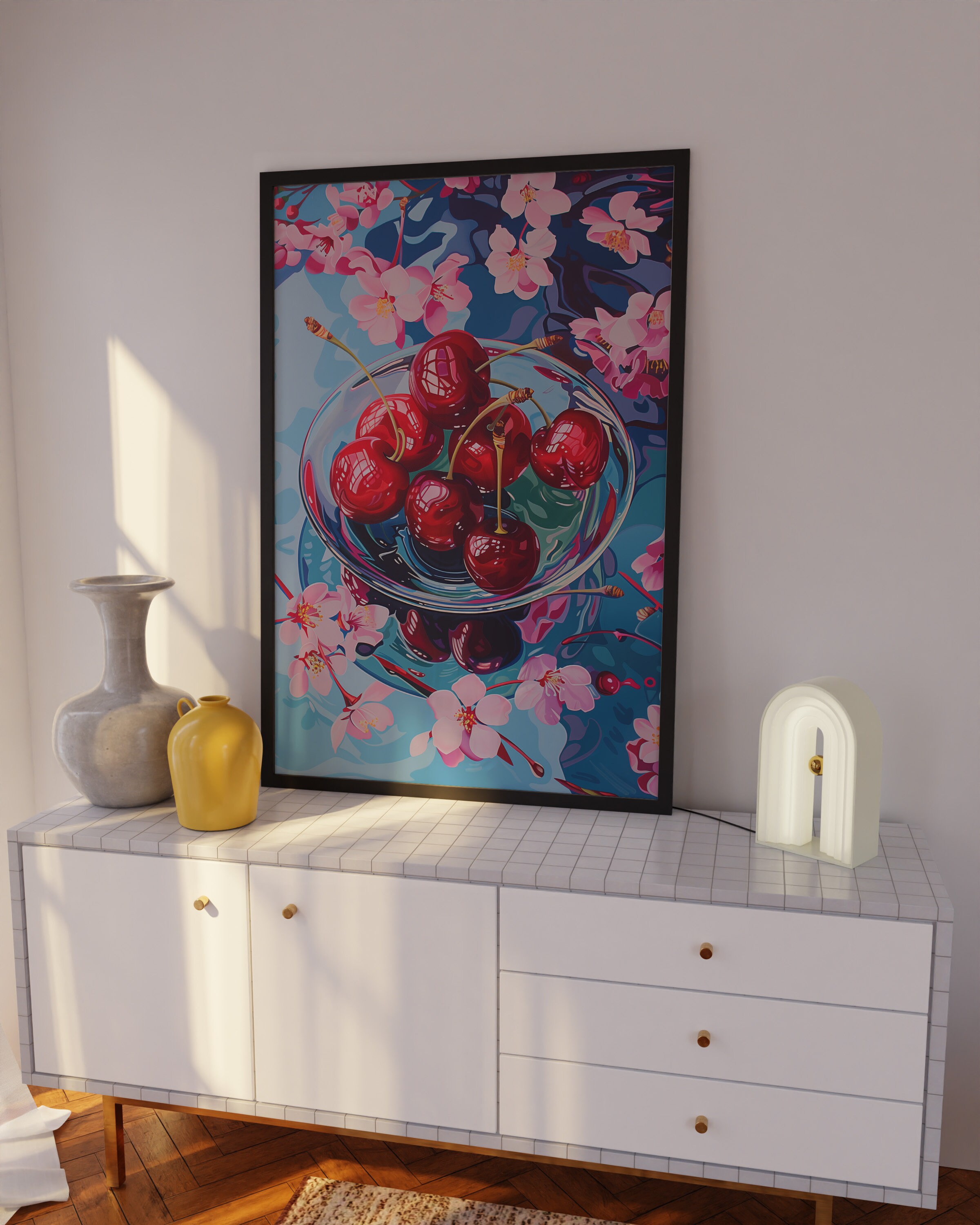 Cherry Poster Cherries Print Trendy Funky Wall Art Digital Download ...