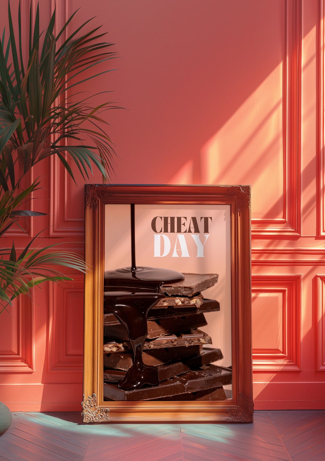 Cheat Day Chocolate Poster: Trendy Typography Wall Art (digital ...