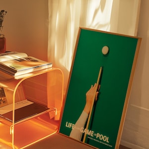 Life is Like a Game of Pool Poster, Inspirational Billiards Art Print ...