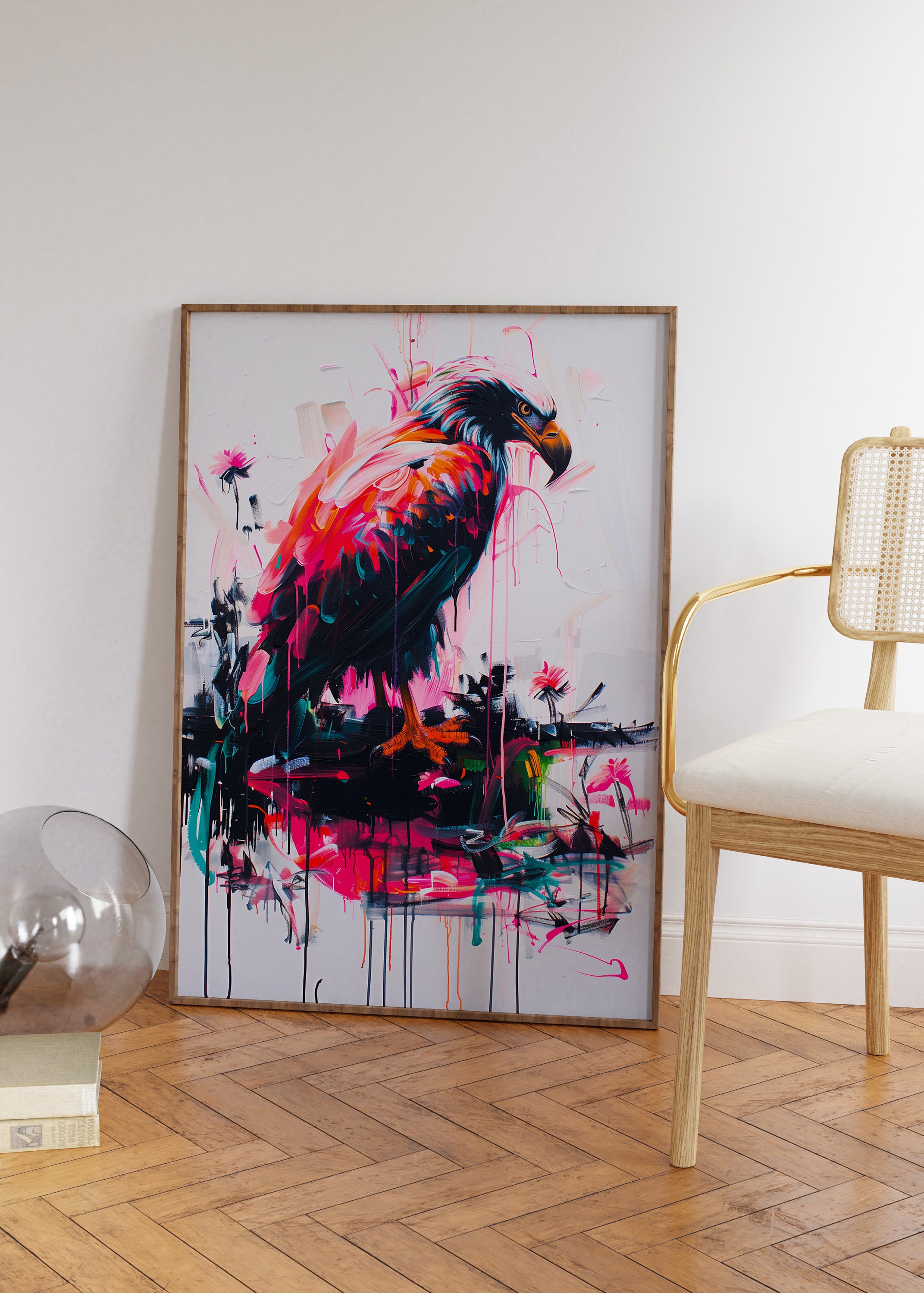 Eagle Poster, Abstract Drawing, Preppy Wall Art, Dopamine Decor, Trendy ...