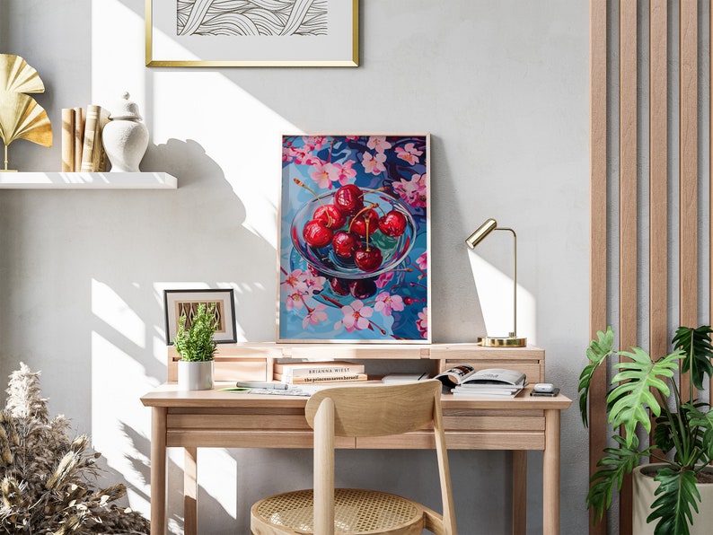 Cherry Poster Cherries Print Trendy Funky Wall Art Digital Download ...
