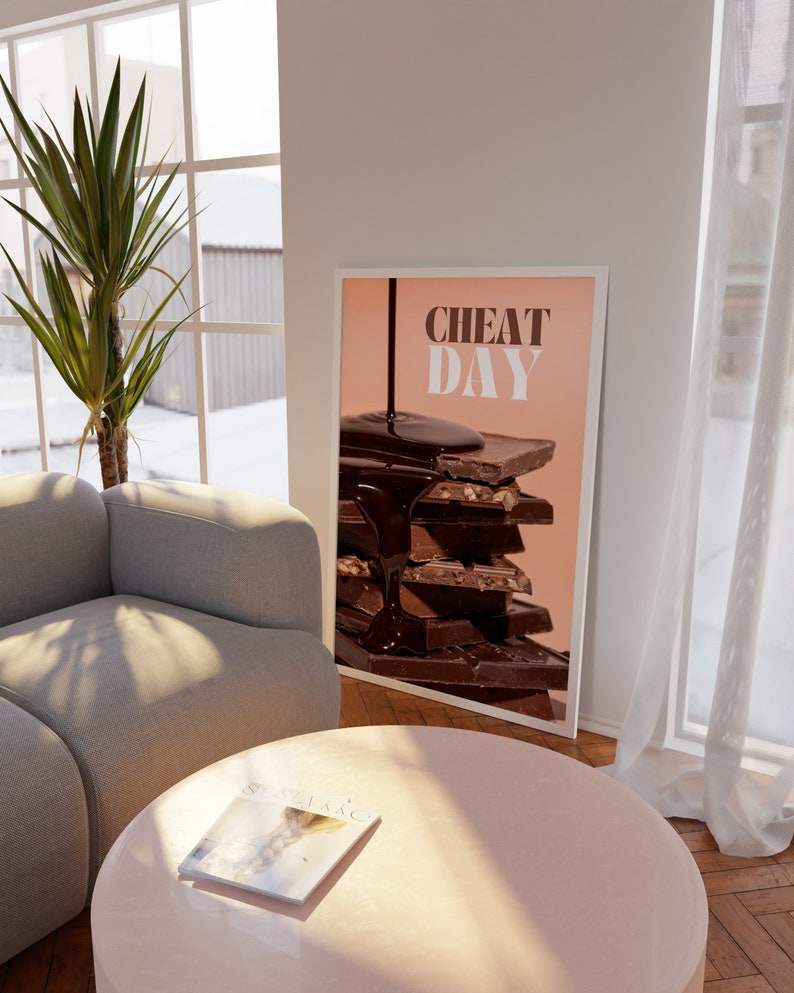Cheat Day Chocolate Satin Poster, Trendy Wall Art - Etsy