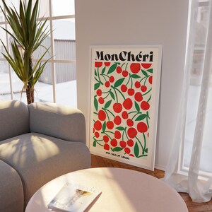 Cherry Poster Cherries Print Trendy Funky Wall Art Digital Download ...