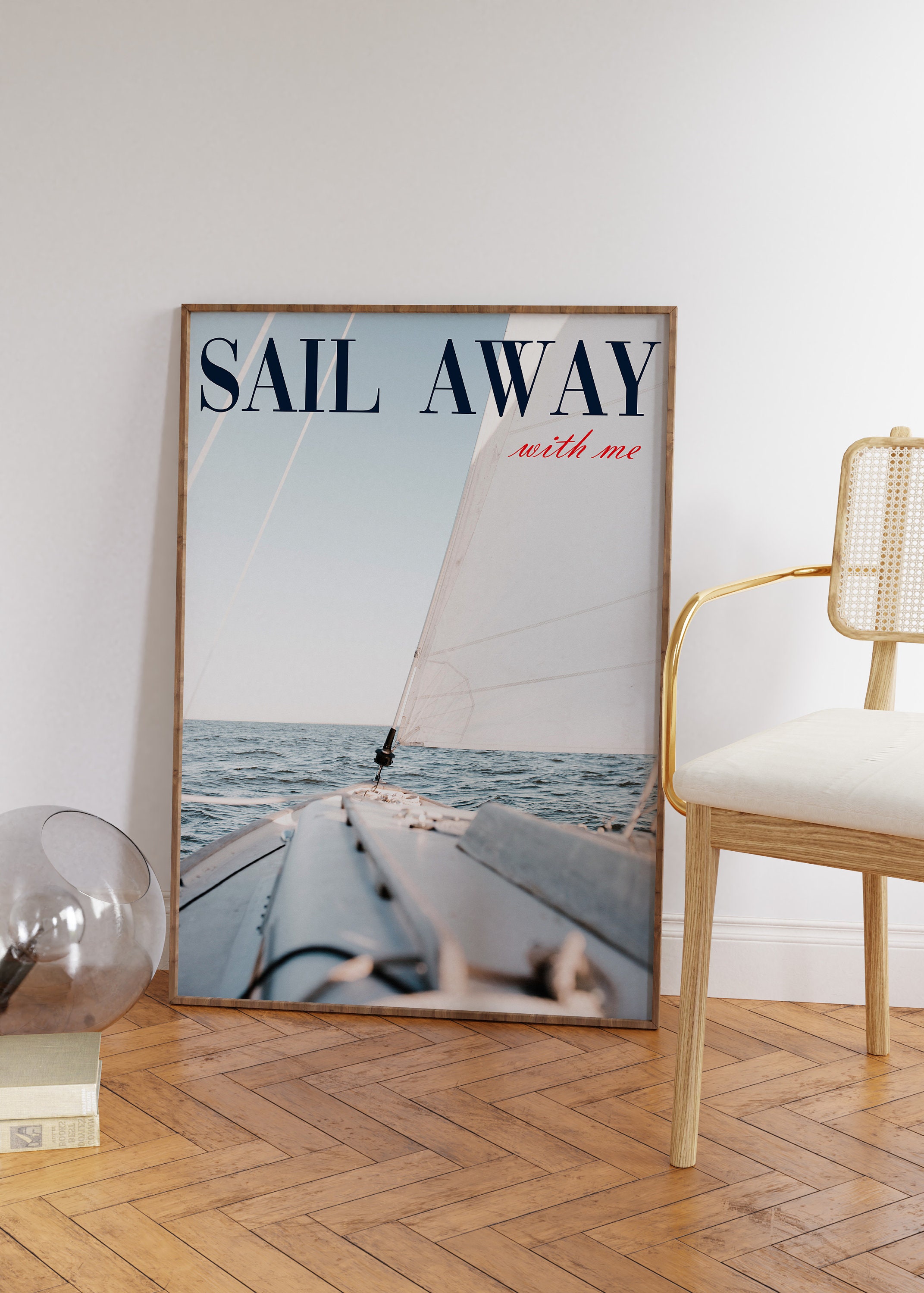 Sail Away With Me Wall Art, Yacht Life, Preppy Wall Art, Trendy Print ...