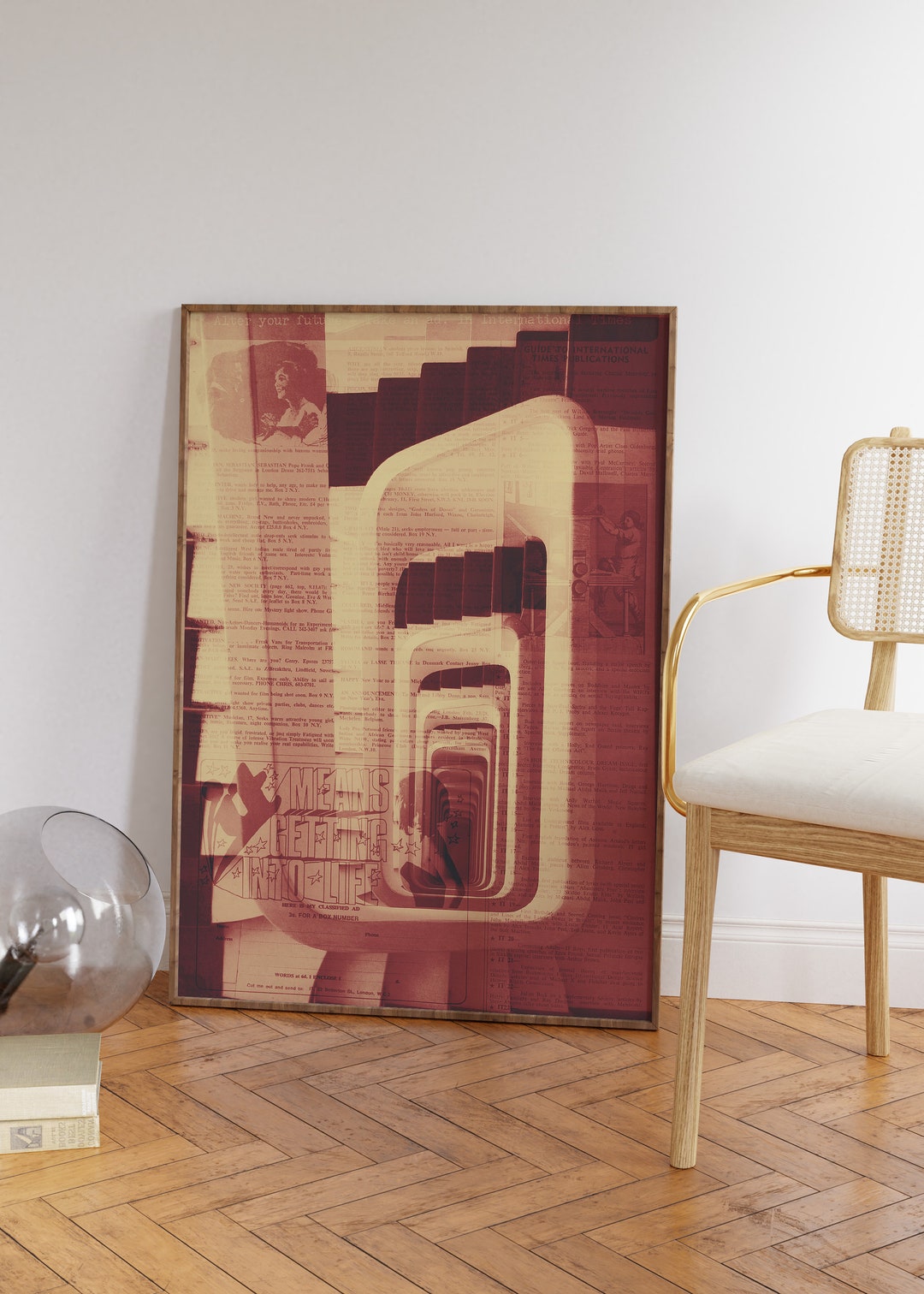 Newspaper Trendy Wall Art, Retro Newspaper Hippie Print, Vintage Poster ...