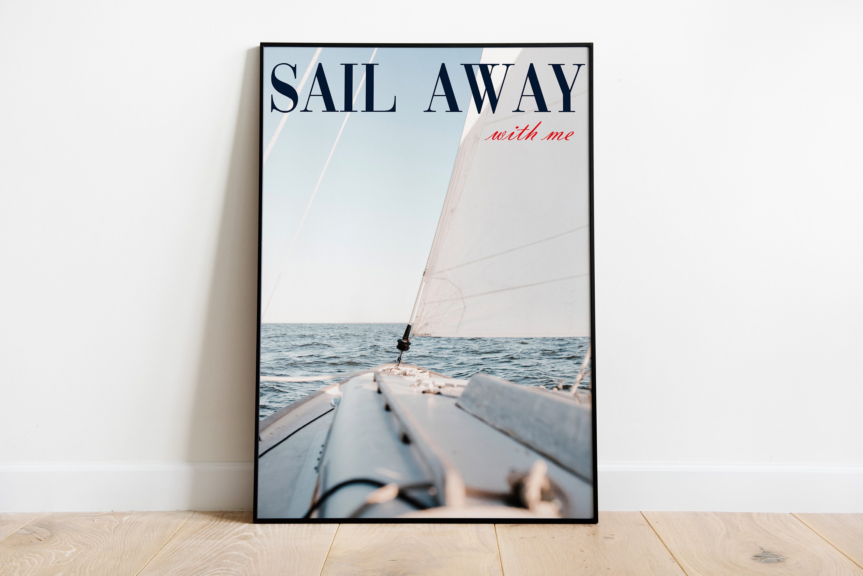 Sail Away With Me Wall Art, Yacht Life, Preppy Wall Art, Trendy Print ...