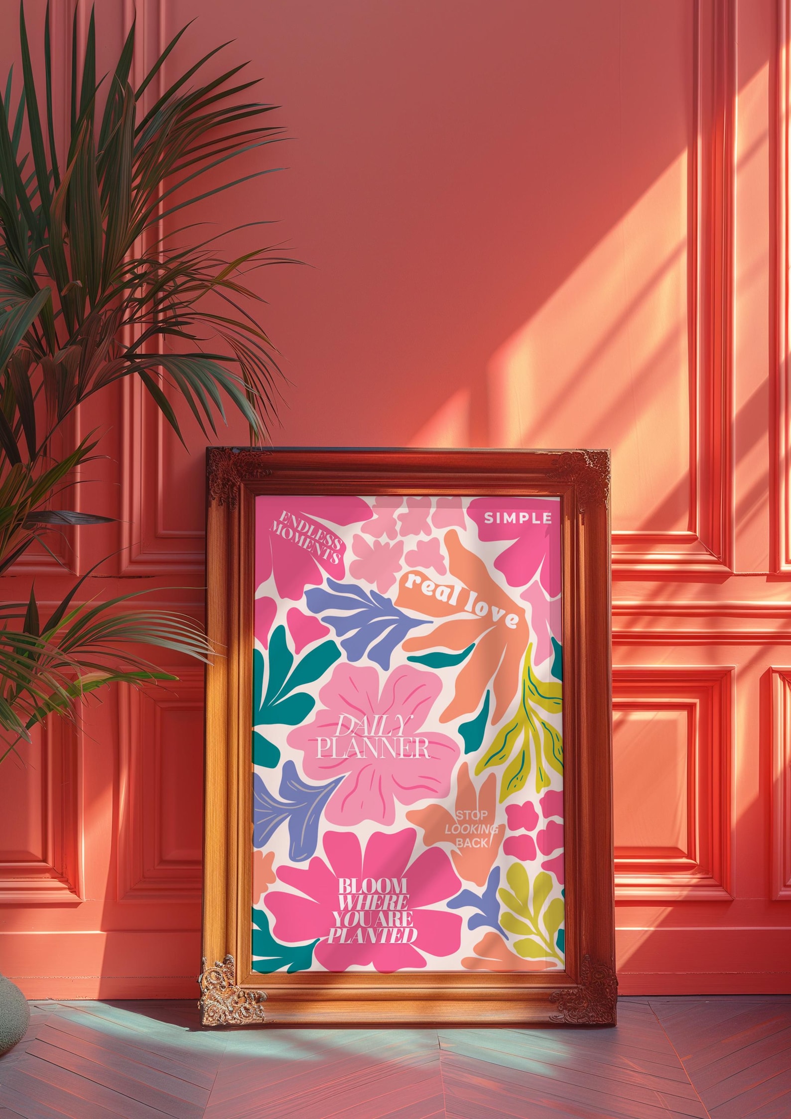 Floral Daily Planner Poster: Matisse Style Inspirational Print (digital ...