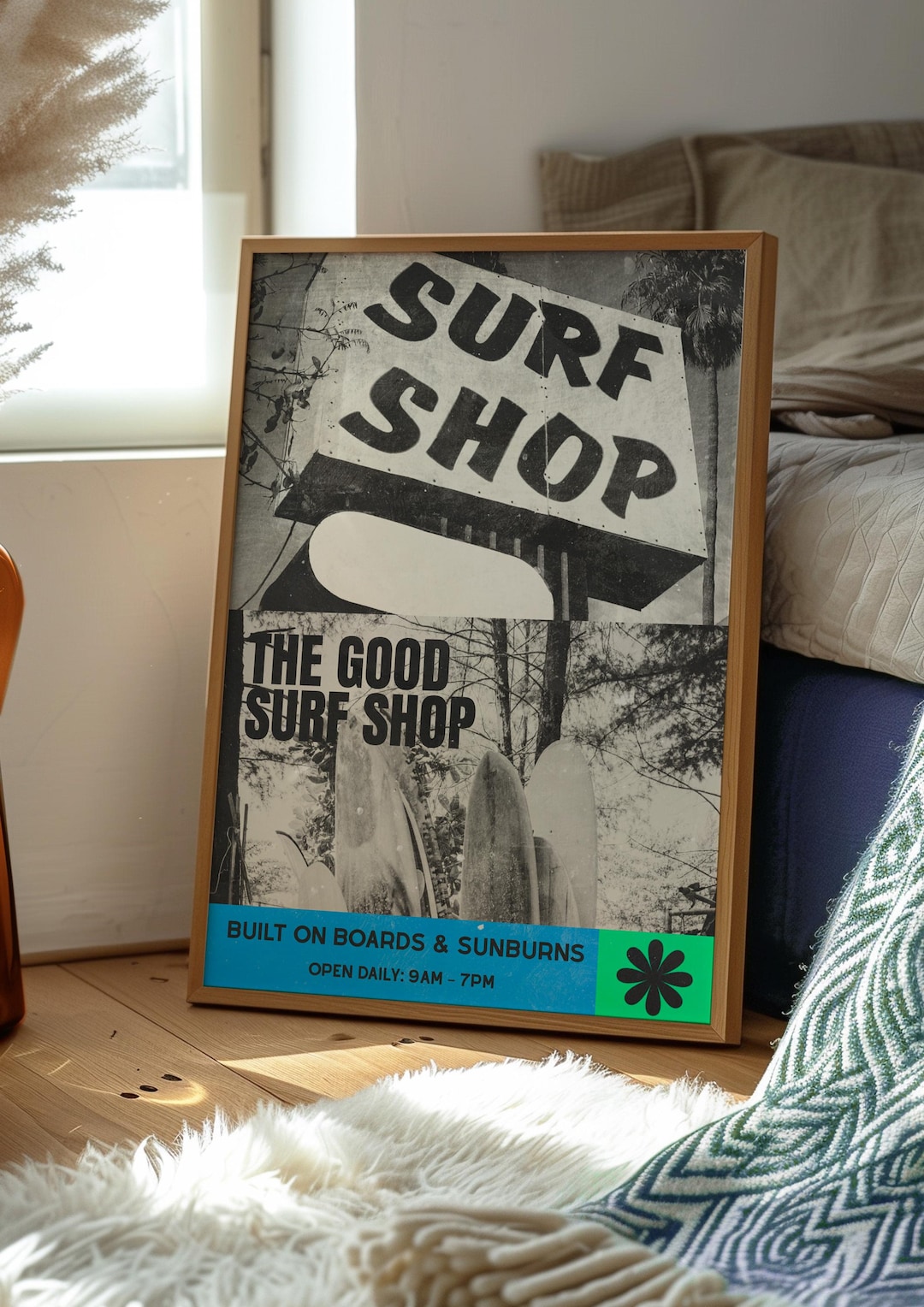Vintage Surf Shop Poster Black White Coastal Wall Art - Etsy