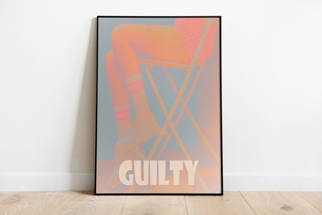 Guilty Poster Funky Poster Retro Wall Art Bar Cart Art 80s - Etsy
