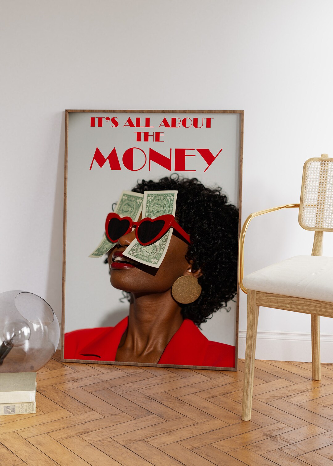 Money Magazine Poster, 70s Wall Print, Red Wall Art, Bedroom Wall Art ...