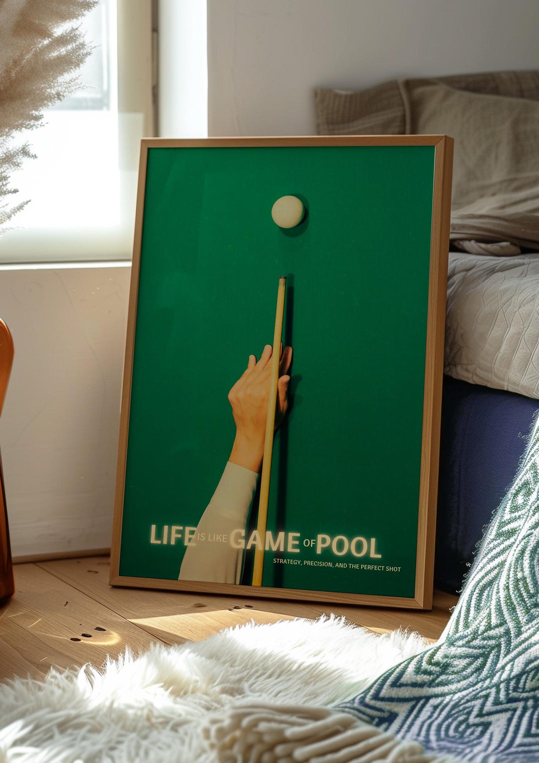 Life is Like a Game of Pool Poster, Inspirational Billiards Art Print ...