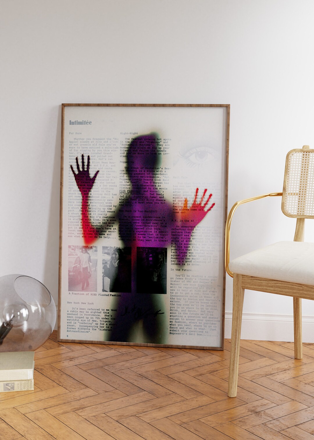Newspaper Typography Print: Retro 70s Psychedelic Wall Art (digital ...