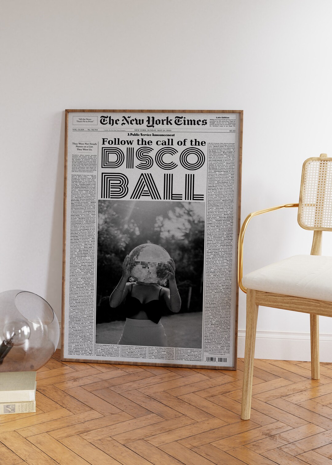 Disco Magazine Poster, 70s Wall Print, Black Wall Art, Newspaper Poster ...