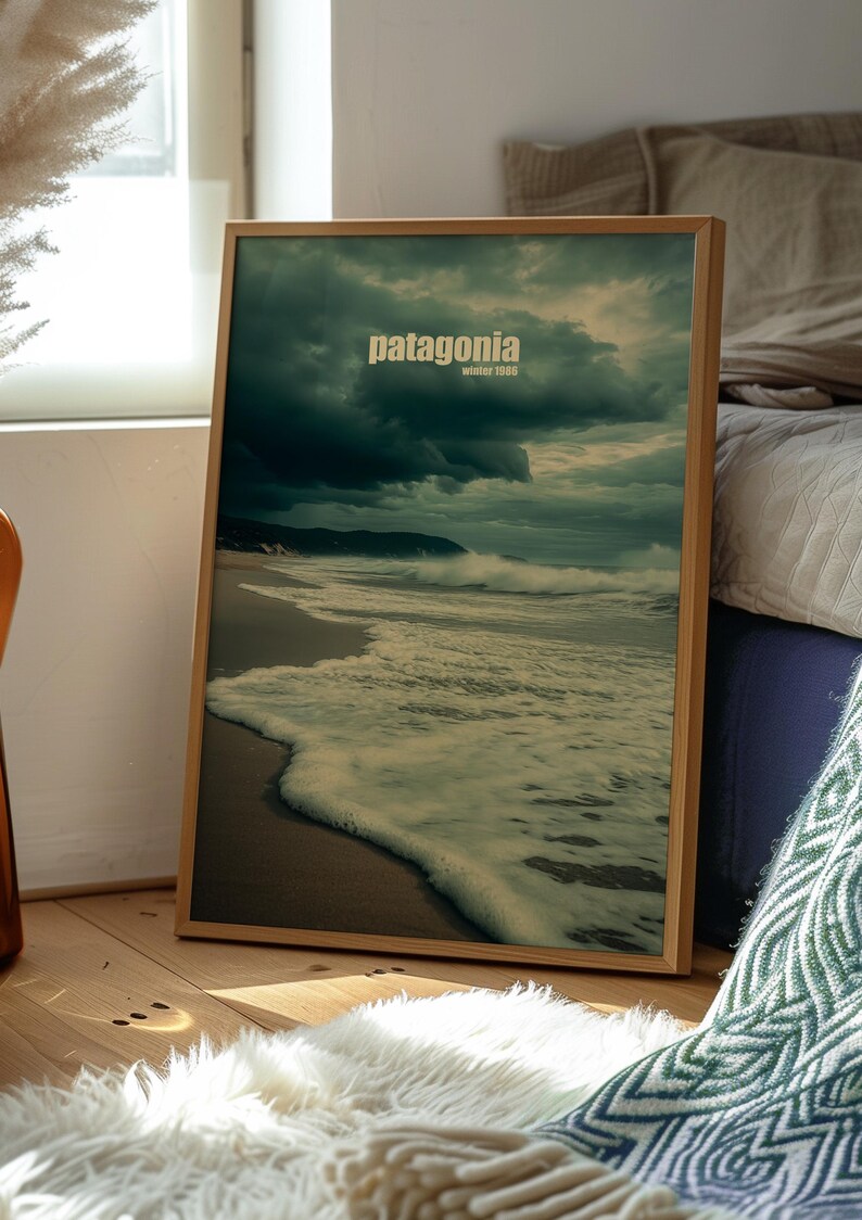 Patagonia Ocean Waves Vintage Poster: 1986 Storm Print (digital ...