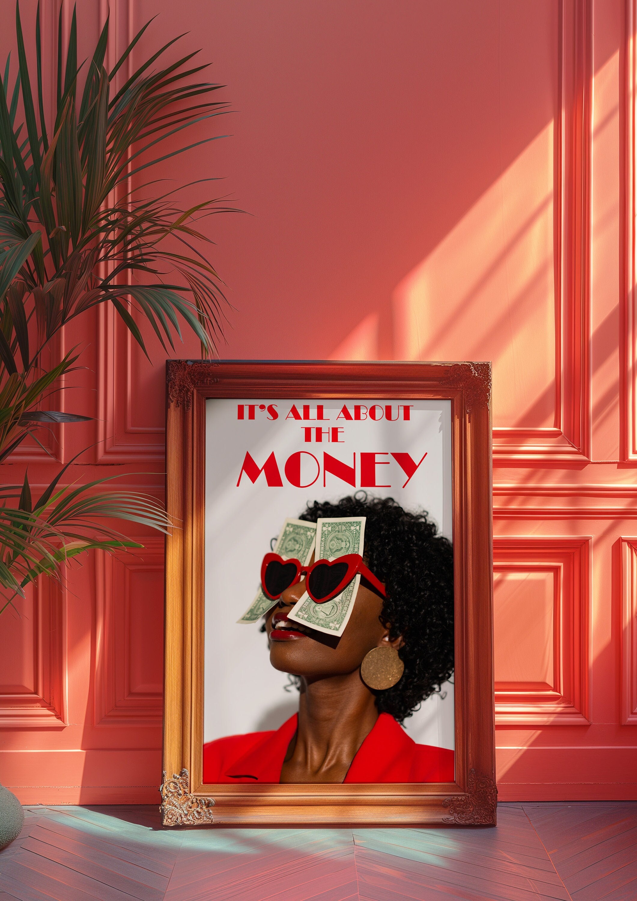 Money Magazine Poster, 70s Wall Print, Red Wall Art, Bedroom Wall Art ...