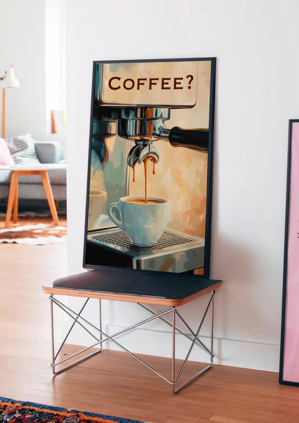 Retro Coffee Machine Poster: Modern Kitchen Art Print - Etsy