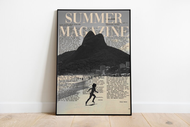 Vogue Magazine Beach Poster: Summer House Trippy Wall Art (digital ...