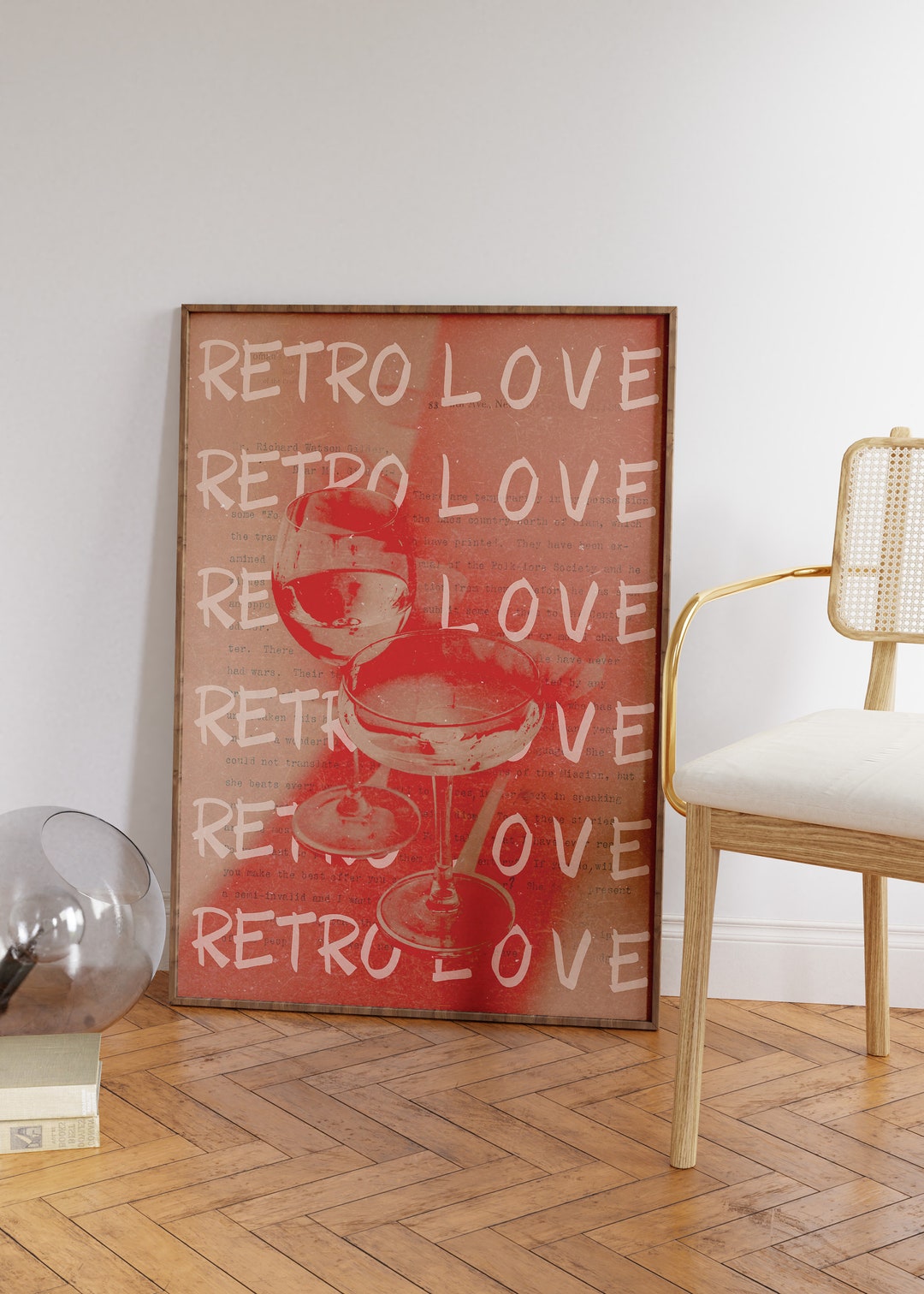 Retro Love Affirmation Poster, 70s Poster, Red Wall Art, Trendy Wall ...