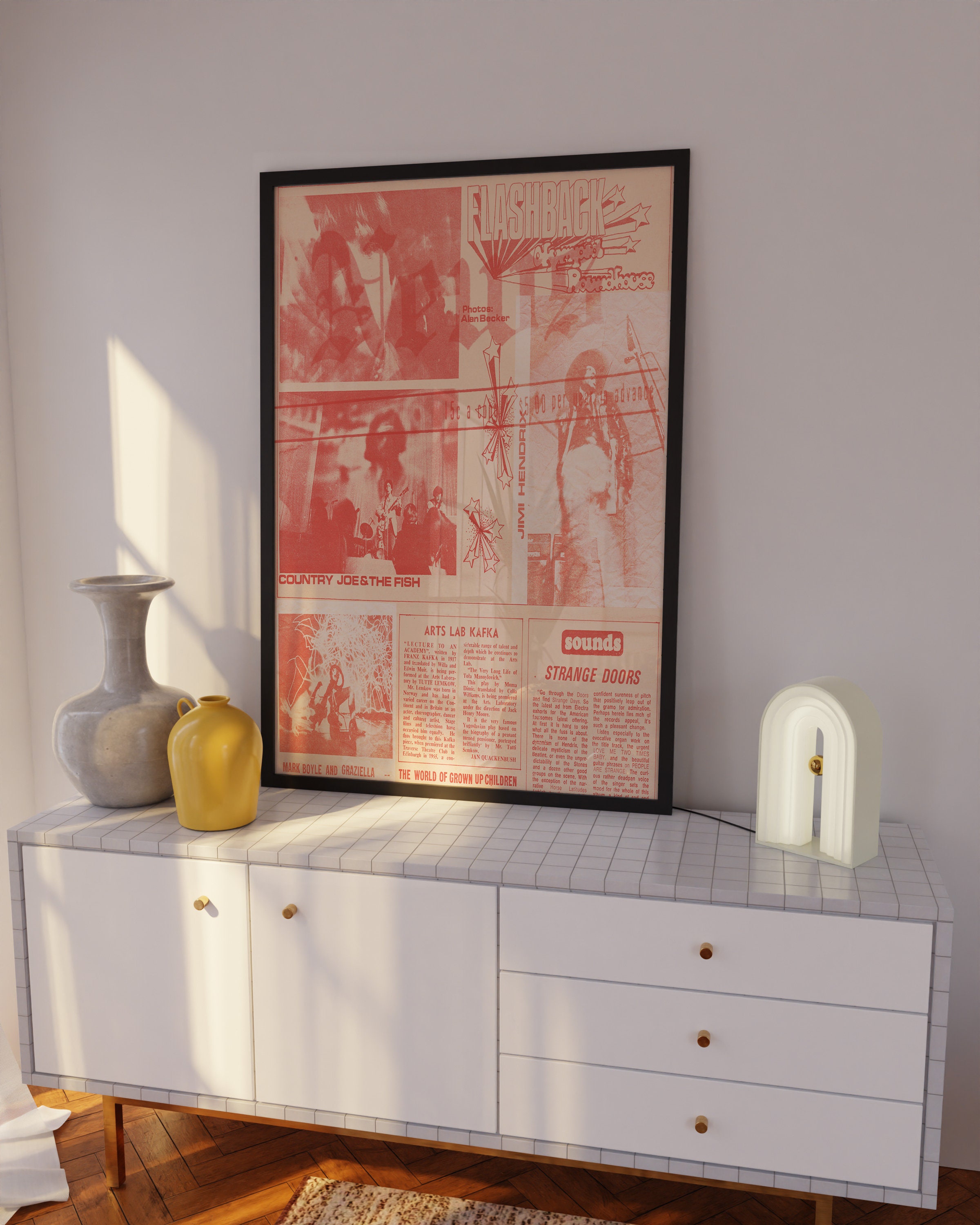 Red Newspaper Print, Retro Psychedelic 70s Wall Art (digital Download ...
